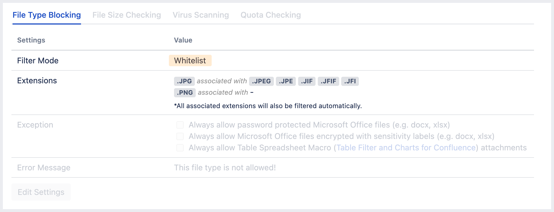 Restrict attachments by file type | Akeles